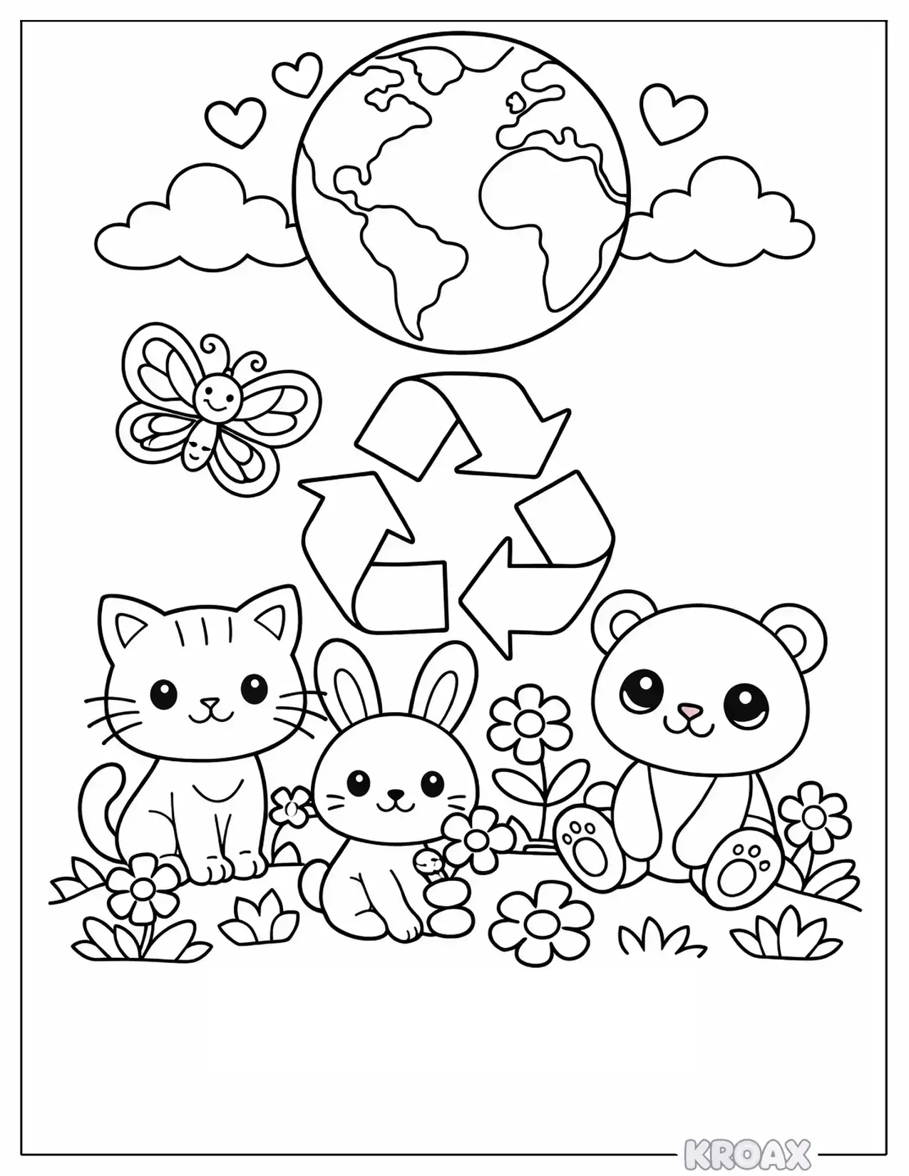 30 Earth Day Coloring Pages - Free Printable PDFs | Kroax