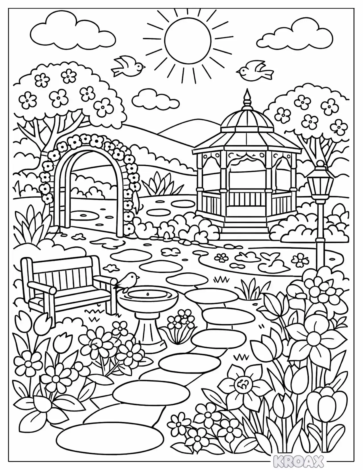 35 Spring Coloring Pages - Free PDF Printables | Kroax